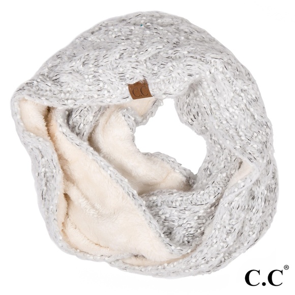 CC Boutique | Accessories | Nwt Ivory Cc Sherpa Lined Infinity Scarf ...